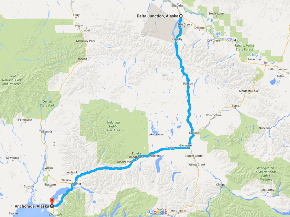 Delta Junction – Anchorage – West from south to north